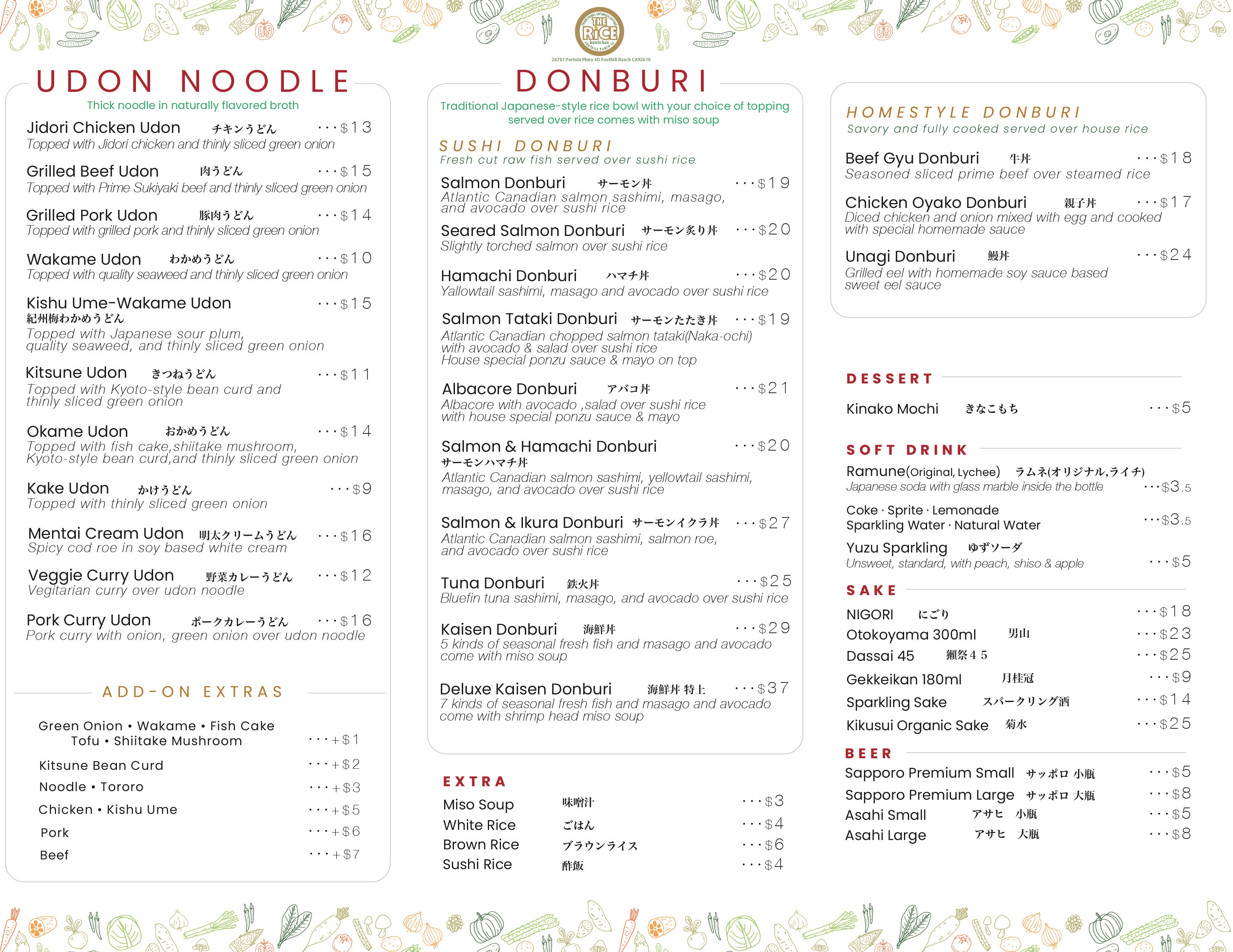 Grand Menu – "THE RiCE" Where Wellness Meets Culinary Elegance.